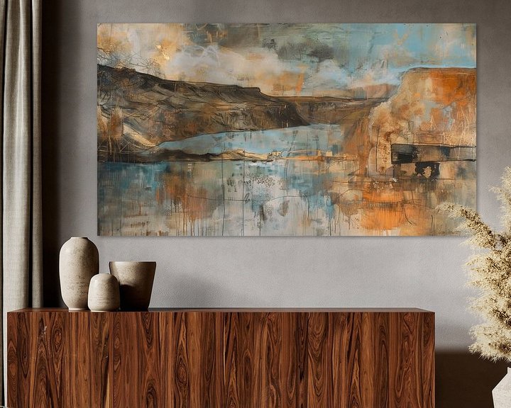 Abstract landschap in aardetinten van Studio Allee op canvas, behang en meer